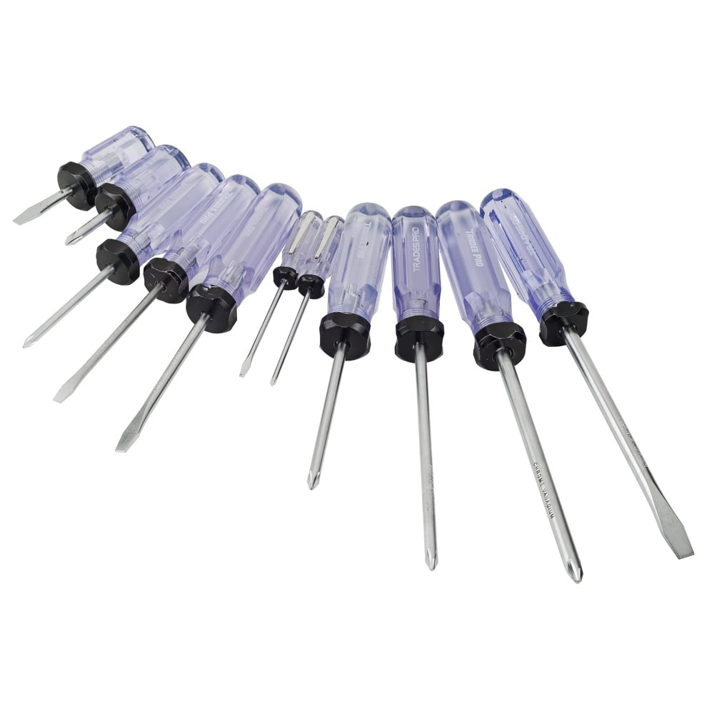 Powerbuilt 11PC Trades Pro Clear Handle Screwdriver Set - 830310 ...