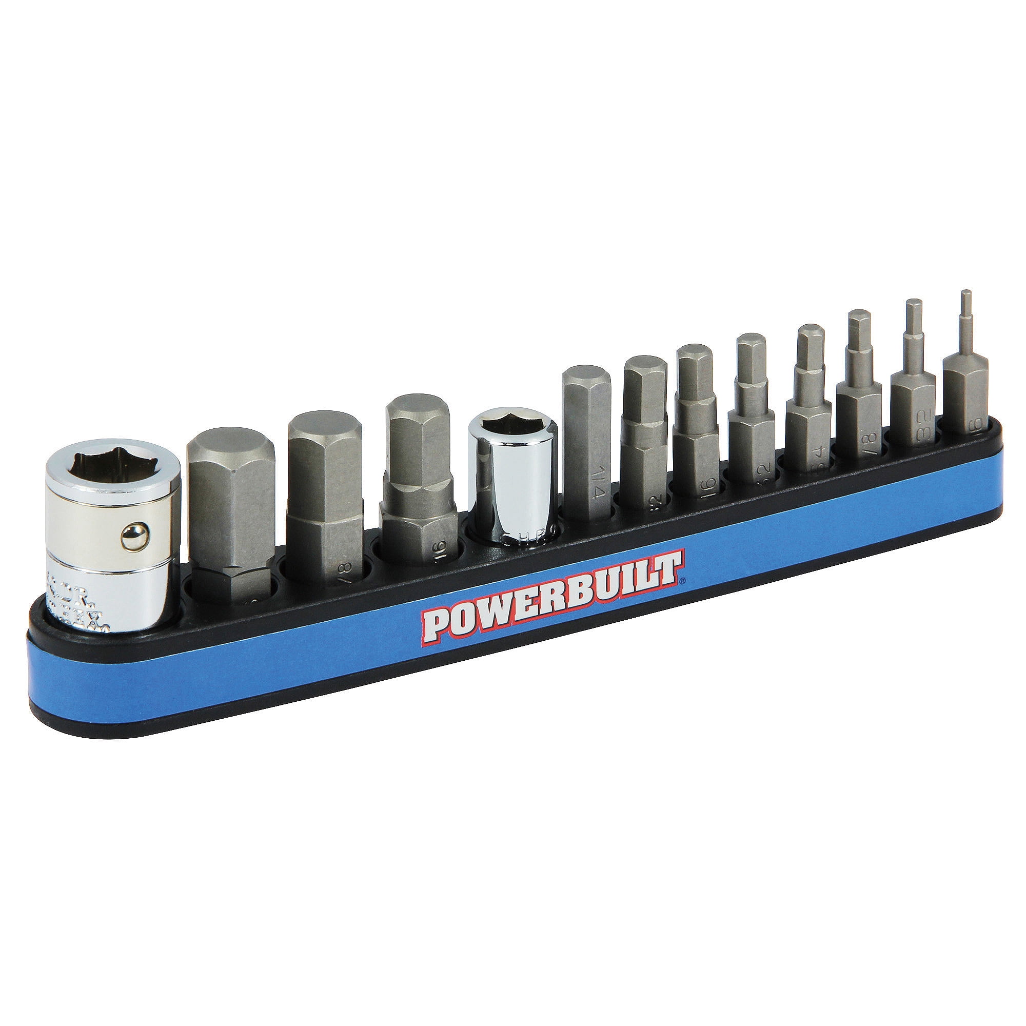 Powerbuilt 13 Piece SAE Hex Bit and Socket Adapter Set - 941128 ...