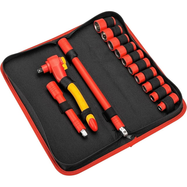 Powerbuilt 13-Piece VDE Tool Set, Insulated Ratchet, Sockets ...