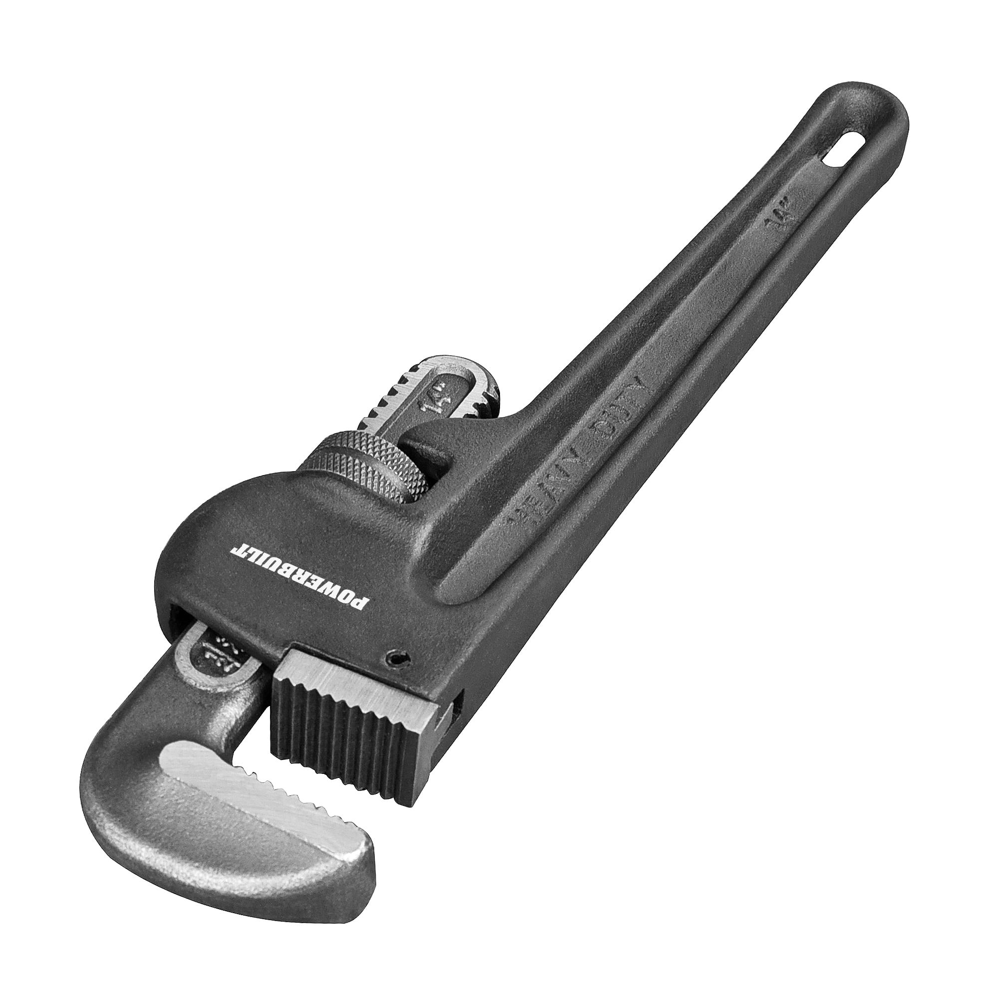 Powerbuilt 14 in. Heavy Duty Pipe Wrench, Malleable Iron Handle ...