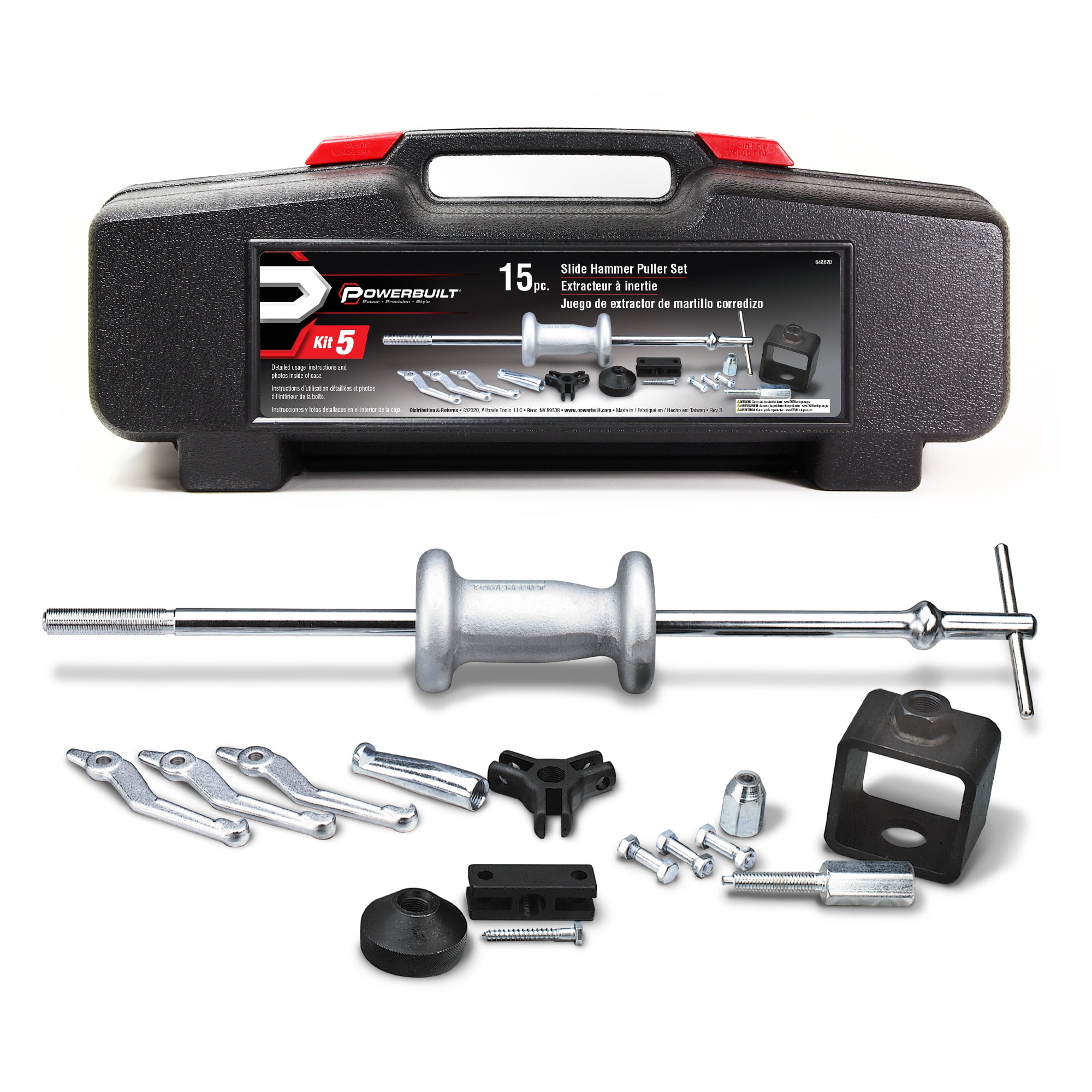 Powerbuilt 15 Pc. Mechanic's Hardware Slide Hammer Puller Kit for Axle ...