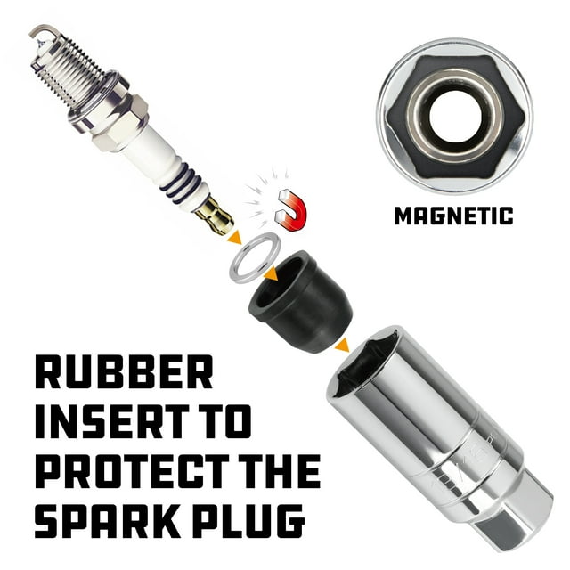 Powerbuilt Magnetic Spark Plug Socket Set with Rubber Insert - 2 Piece ...