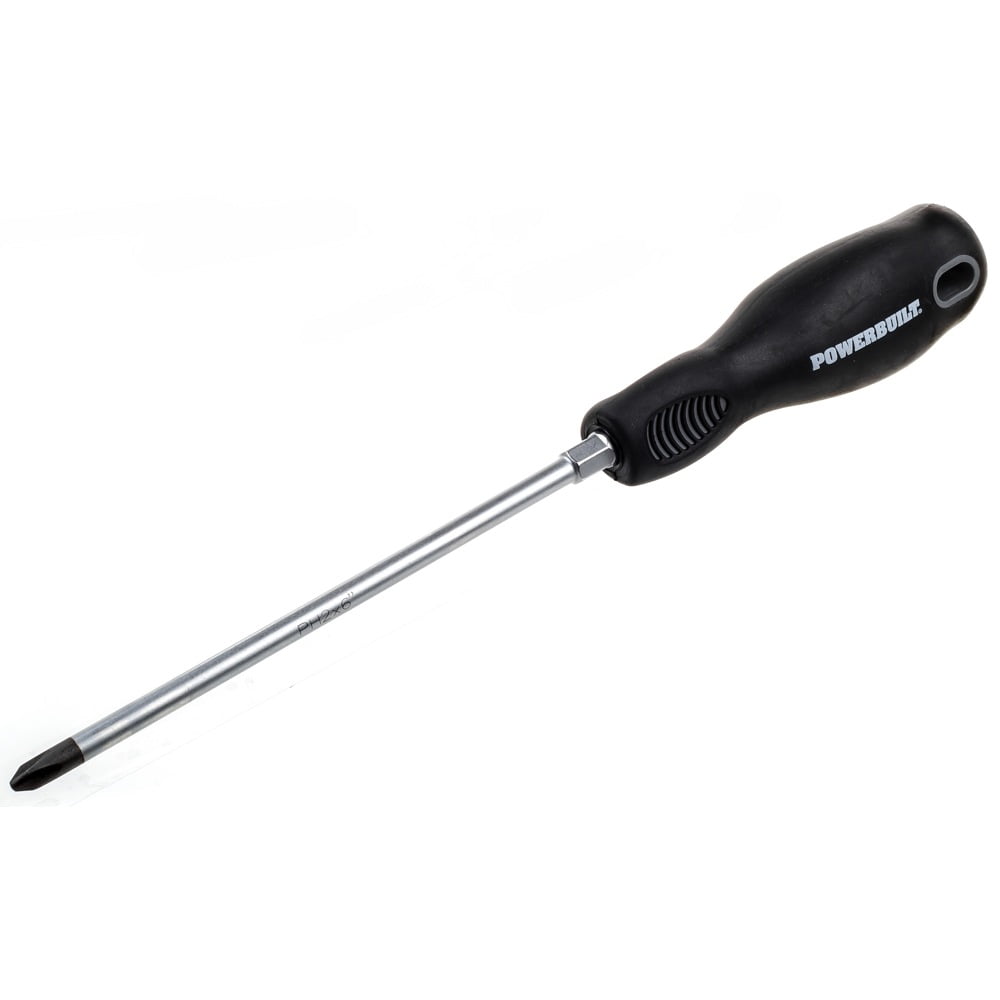 Powerbuilt #2 x 6 Inch Phillips Screwdriver with Double Injection ...