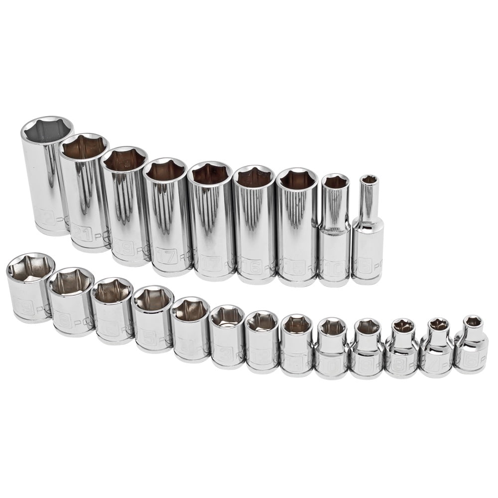 Powerbuilt 22 Piece 3/8 Inch Drive Metric 6 Point Socket Set - 941538 ...