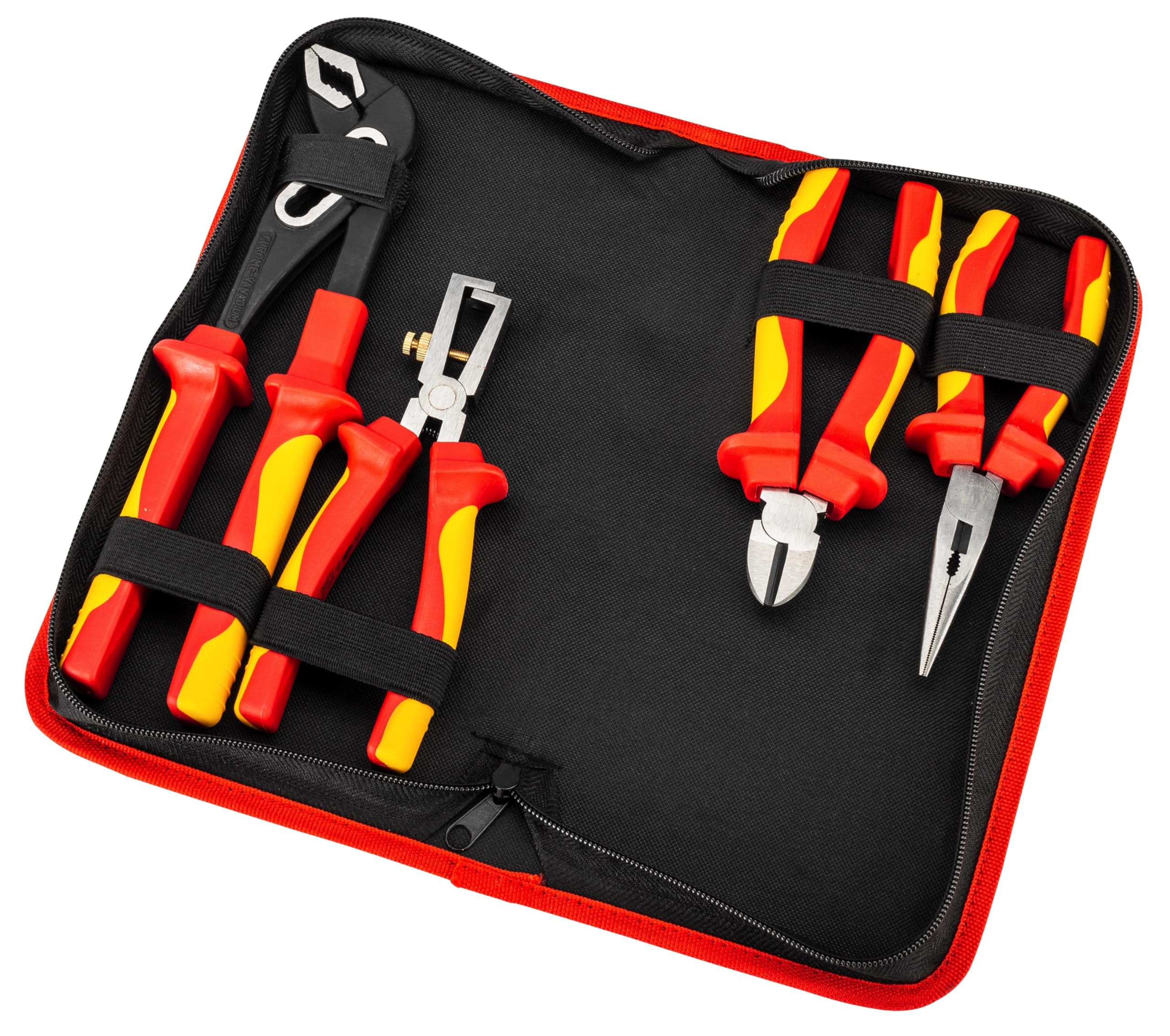 Powerbuilt 4-Piece VDE Pliers Set, Adjustable, Long Nose, Snip Pliers ...
