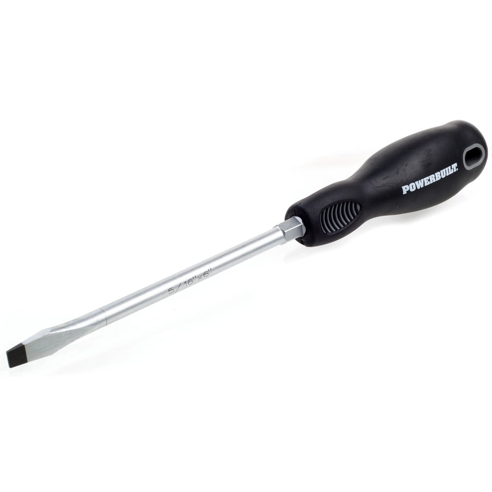 Powerbuilt 5/16"X 6" SLOTTED SCREWDRIVER (INJ HNDL) - 646136 - Walmart.com