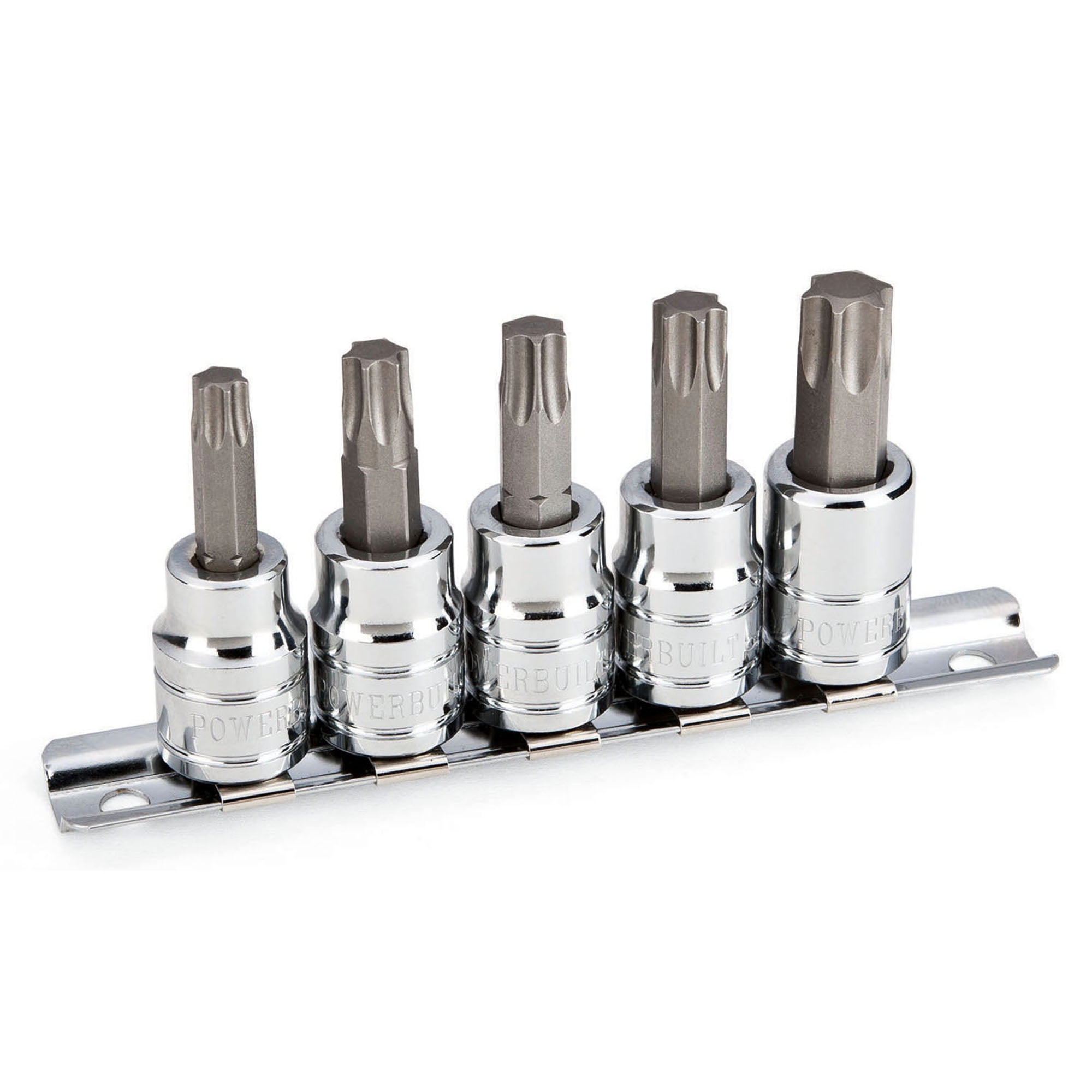 Powerbuilt 5 Pc. 3/8 in. Drive Torx Bit Socket Set, Size from T40 to T55 - Walmart.com