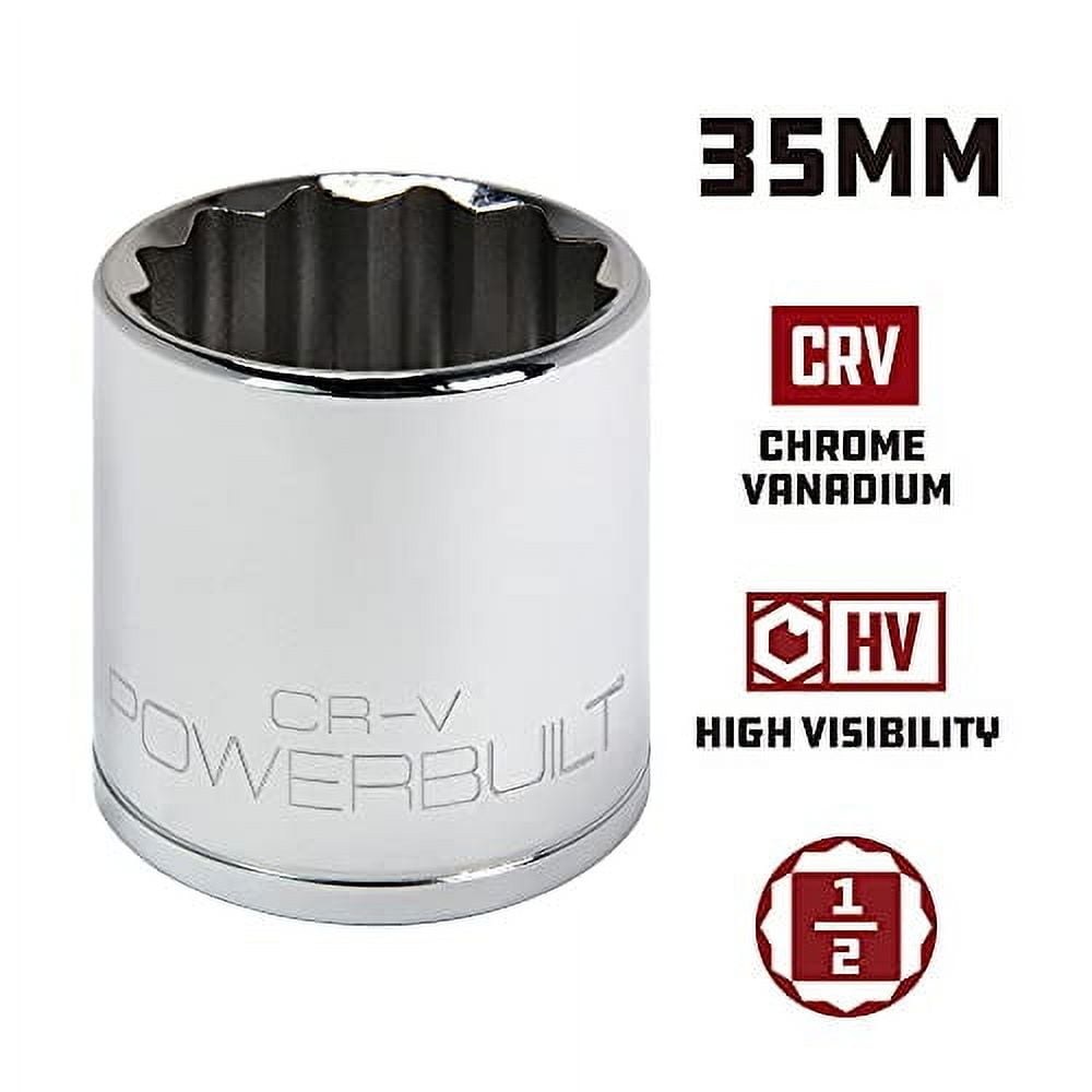 Powerbuilt 642027 1/2-Inch Drive by 35mm Socket, Silver - Walmart.com