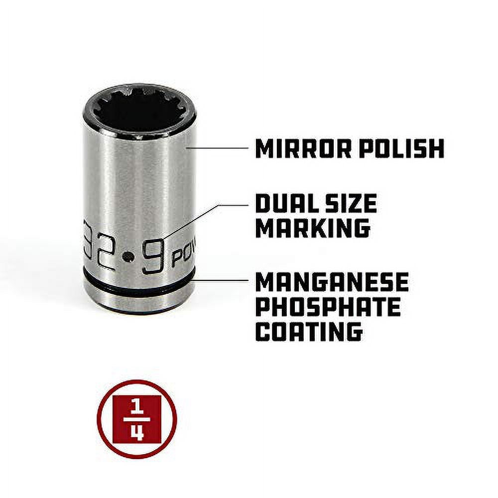 Powerbuilt 8 Piece 1/4" Dr. SAE Spline Socket Set with Storage Tray ...