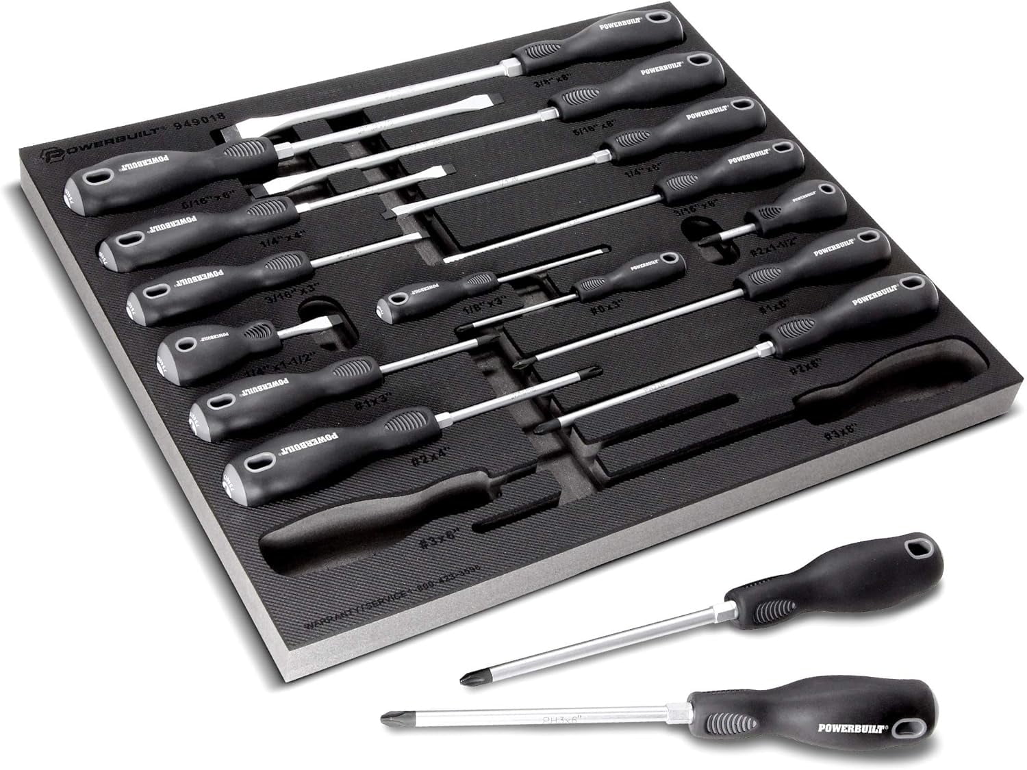 Powerbuilt 949018 17pc, 17 Piece Master Screwdriver Kit(Double ...