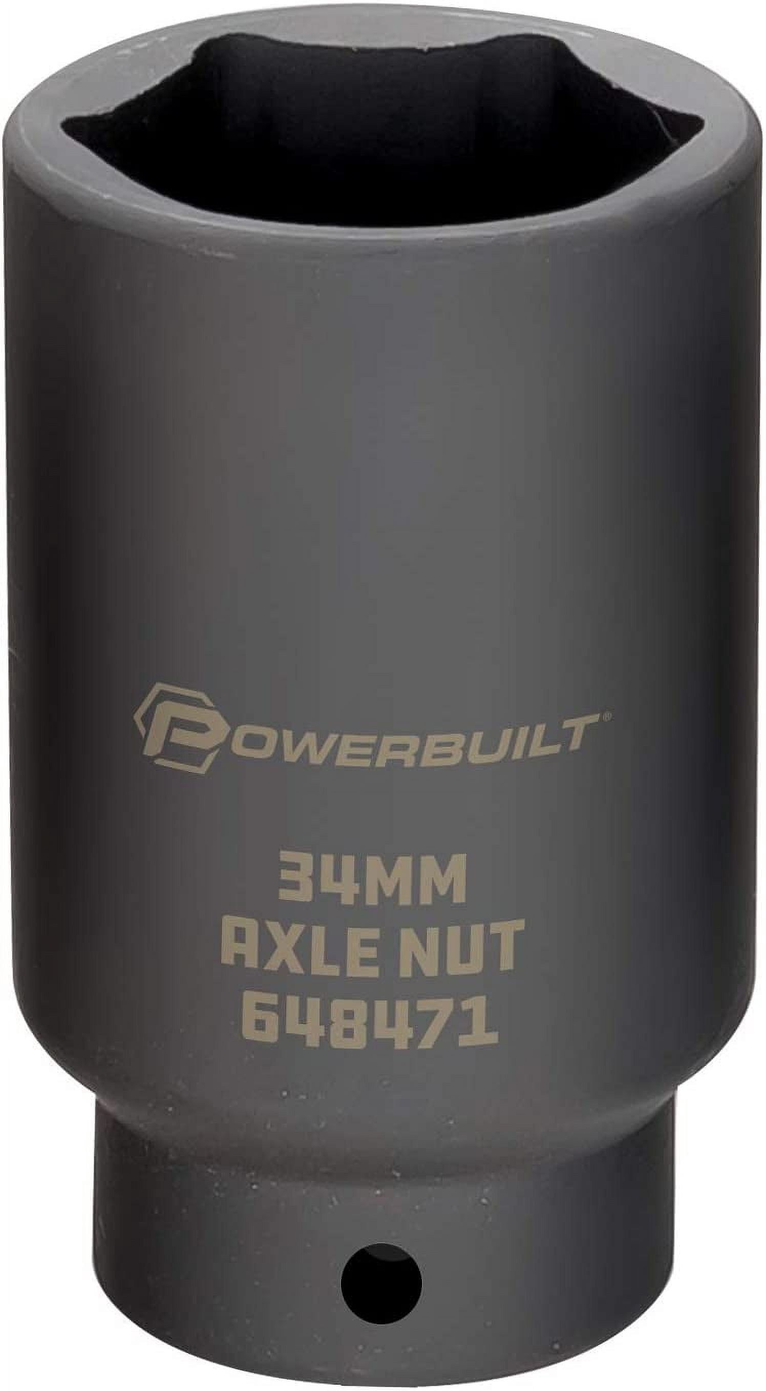 Powerbuilt Alltrade 648471 1/2" Dr x 34mm Axle Nut Socket, Black ...