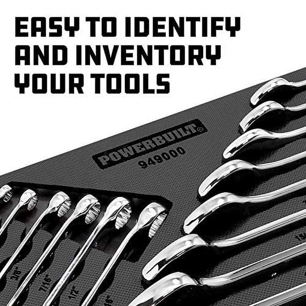 Powerbuilt Combination Wrench Set, 14 Piece SAE Wrenches with Organizer ...