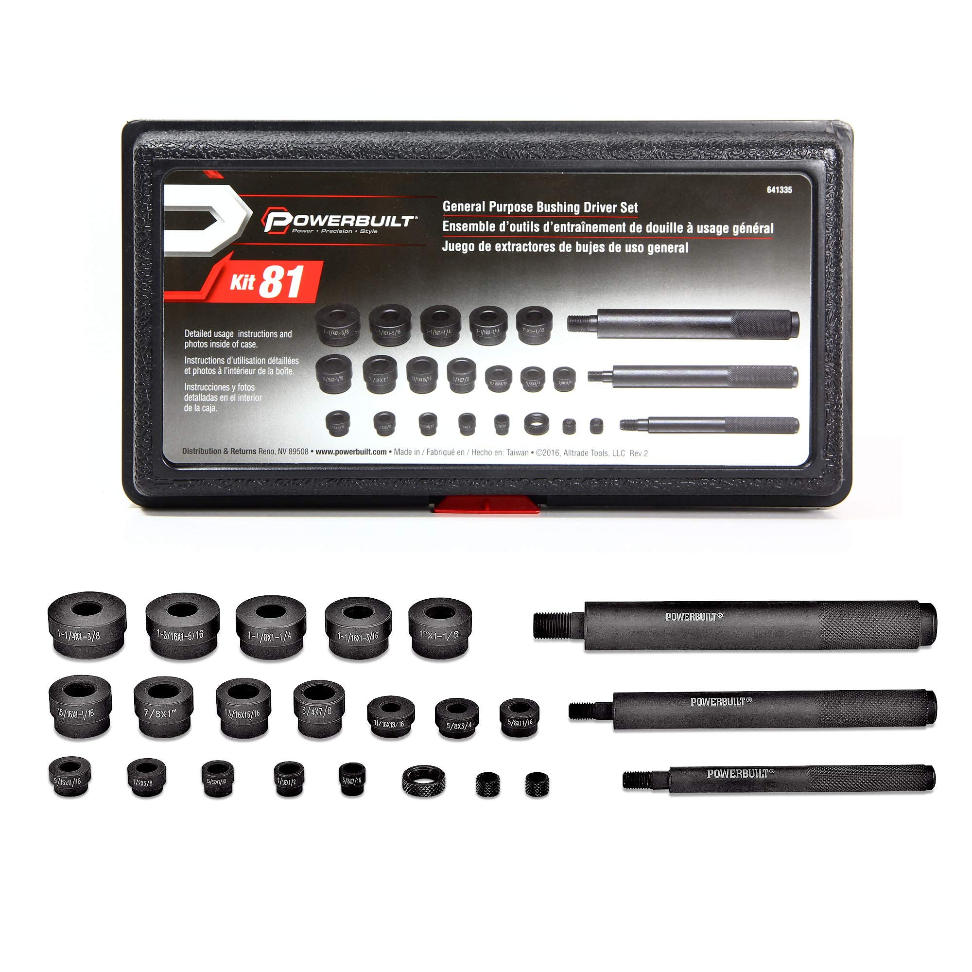 Powerbuilt General Purpose Bushing Driver Tool Kit, Tool Set to Install ...