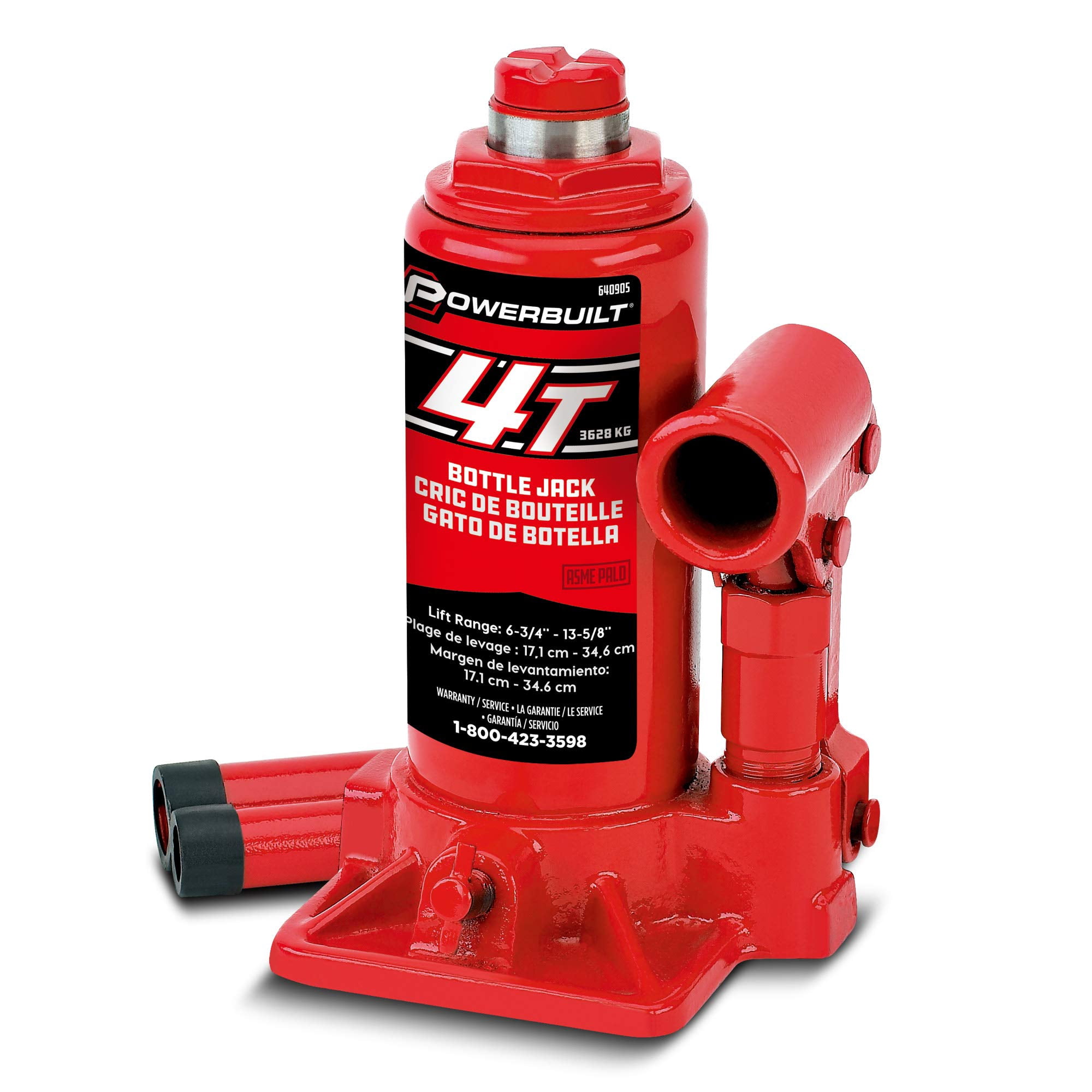 Powerbuilt Heavy Duty 4-Ton Bottle Jack, 8000-Pound Capacity Hydraulic ...