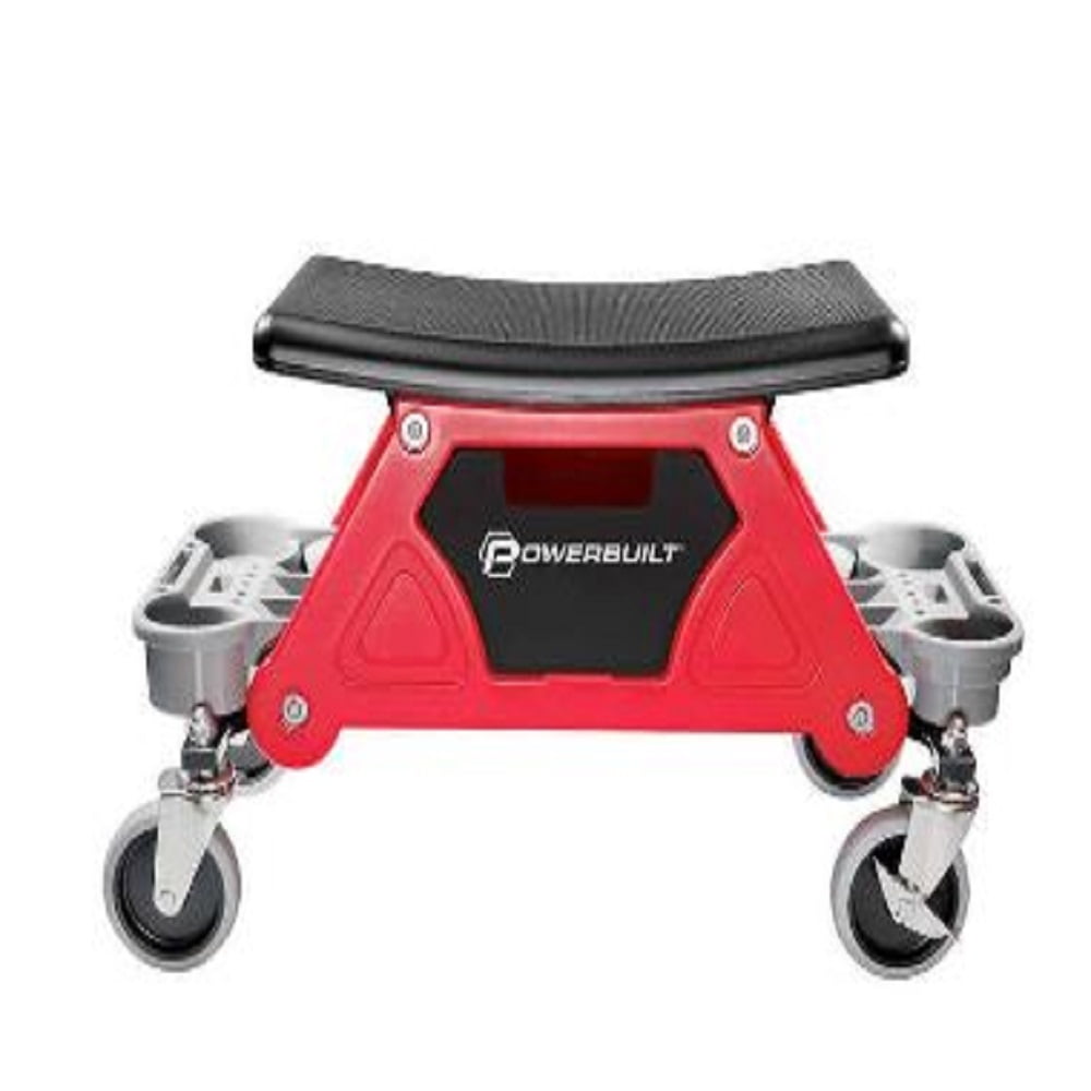 Powerbuilt Heavy Duty Garage Roller Chair with Wheels, Workshop Rolling ...