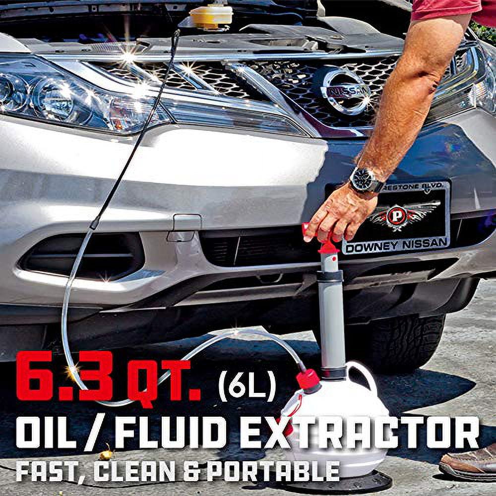 Powerbuilt Oil and Fluid Extractor 6.3 Quart (6 Liter), Manual Liquid ...