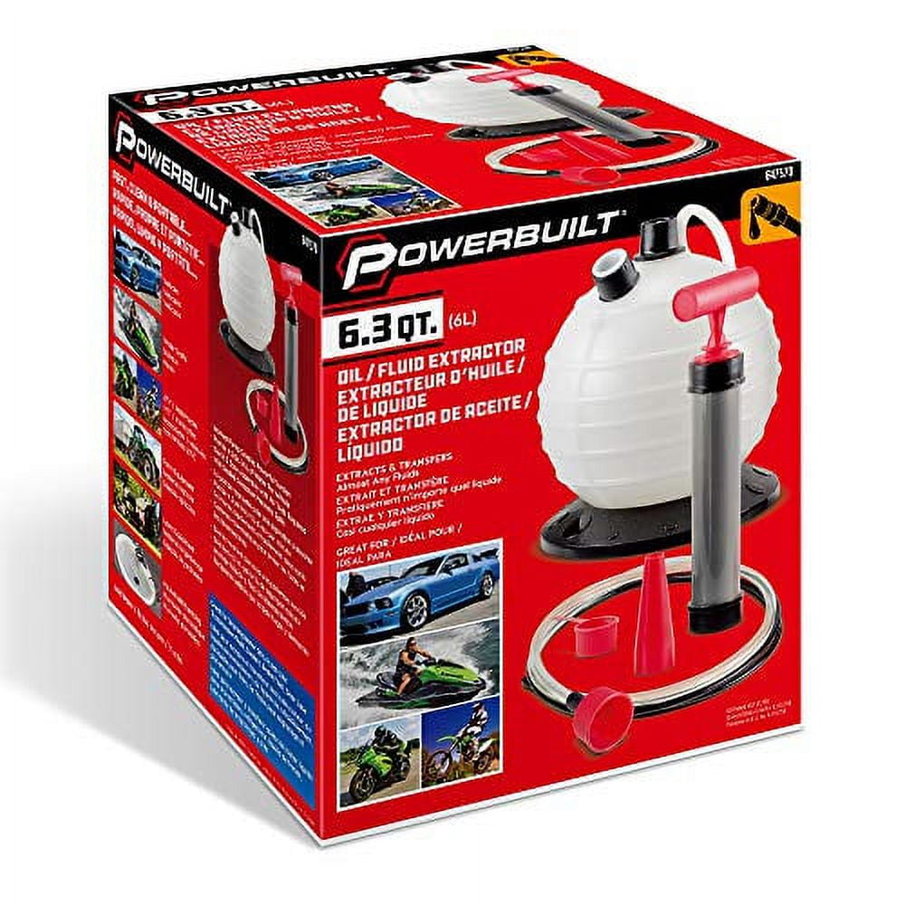 Powerbuilt Oil and Fluid Extractor 6.3 Quart (6 Liter), Manual Liquid ...