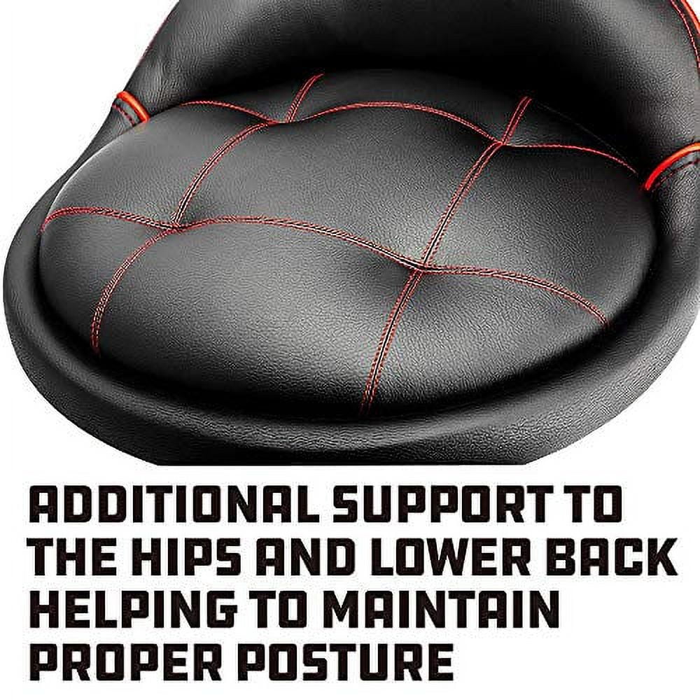 Powerbuilt Rolling Stool Shop Seat with Padding and Lumbar Support ...