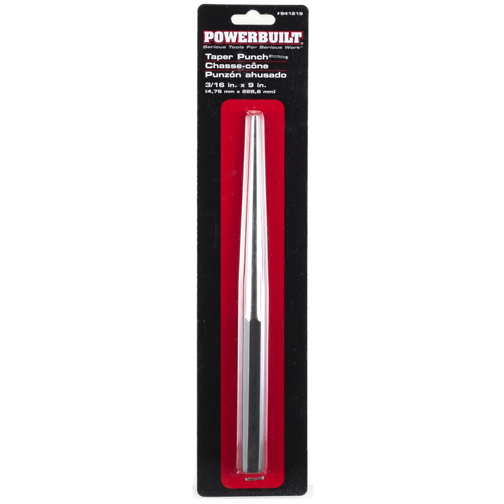 Powerbuilt Taper Punch - 3/16" X 1/2" X 9"(L) - 941219 - Walmart.com