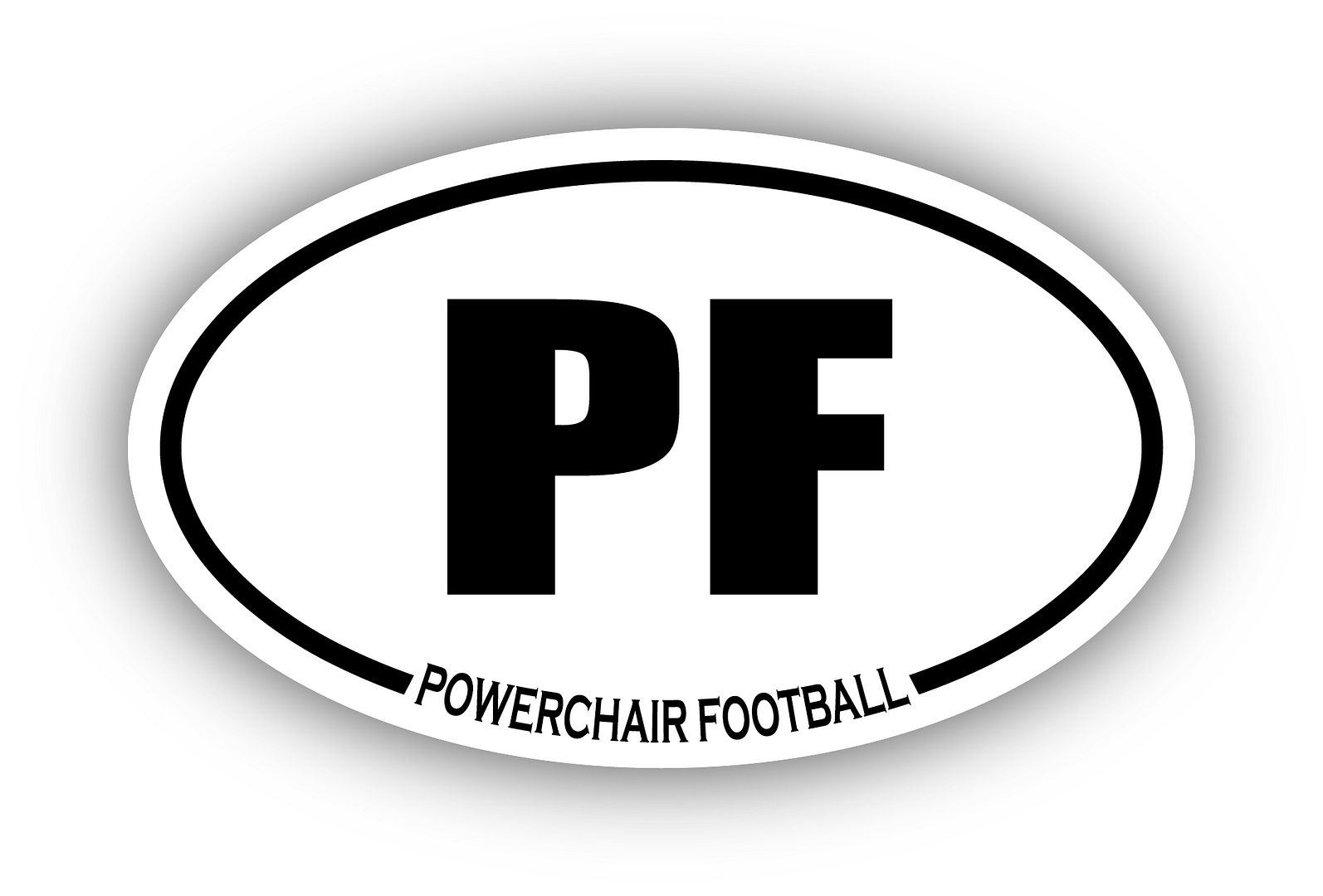 Powerchair Football PF Oval Bumper Sticker 3M Vinyl Decal 3 in x 5 in ...
