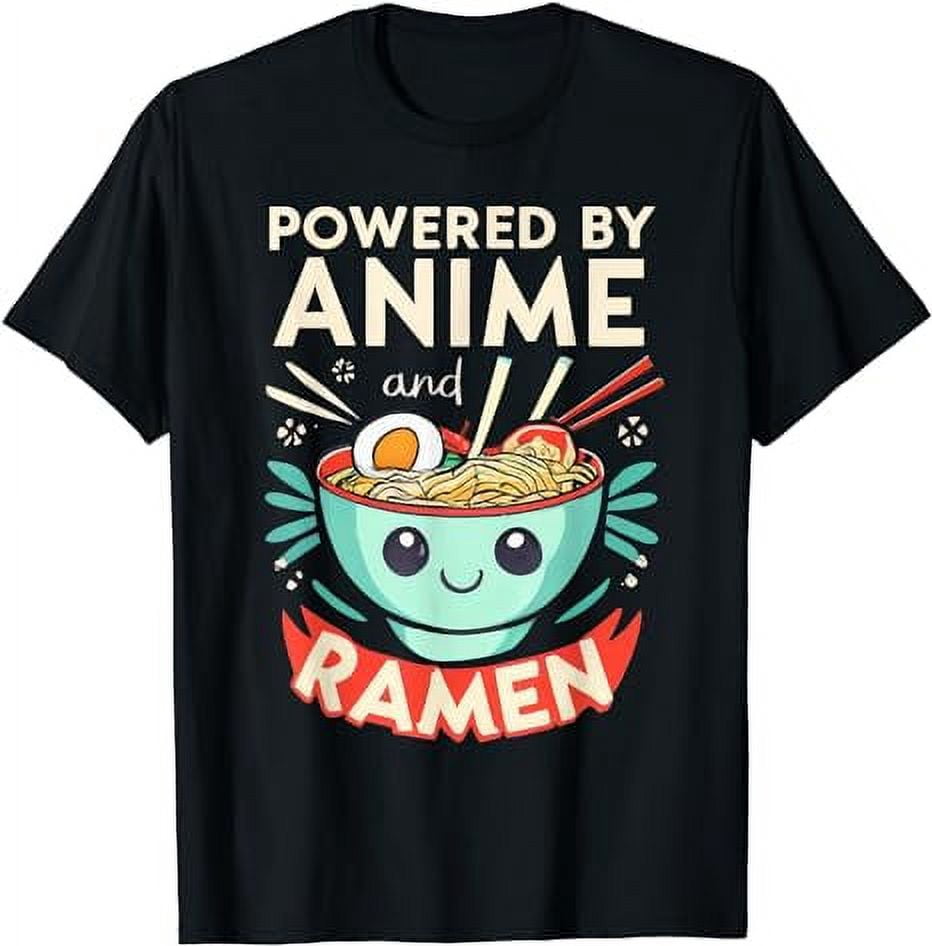 Powered By Anime & Ramen Love Anime Noodles Mens Women Kids T-Shirt ...