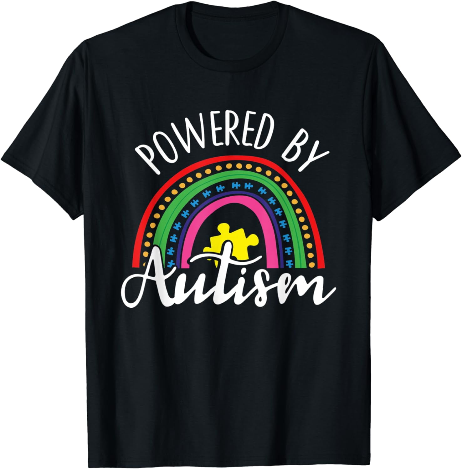 Powered By Autism Rainbow Autism Awareness T-Shirt - Walmart.com