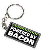 Powered By Bacon Keychain Key Chain Ring - Walmart.com