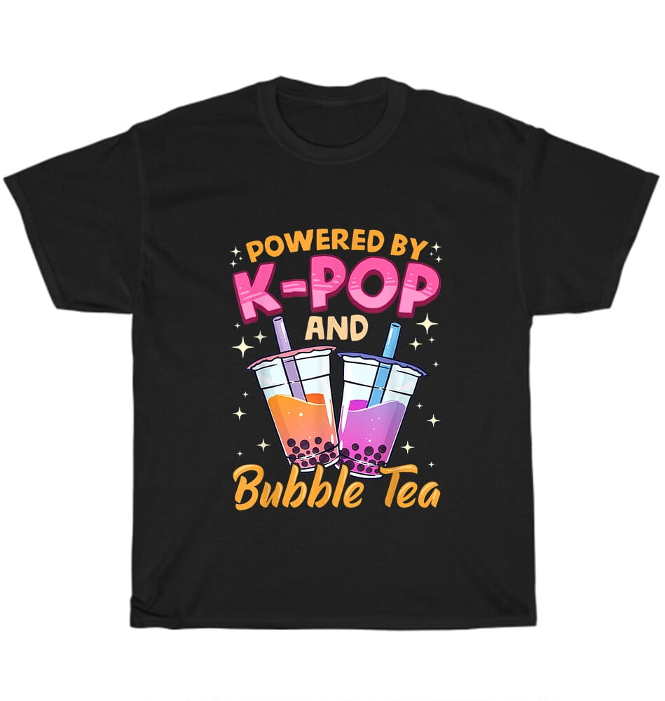 Powered By K-POP And Bubble Tea Boba Milk Kpop Music Lover Korean Anime ...