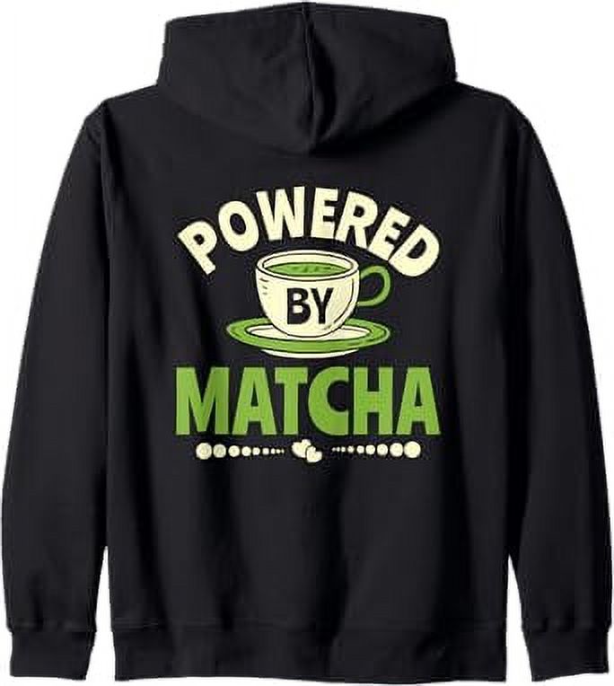 Powered By Matcha Milk Tea Kawaii Matcha Tea Lover Zip Hoodie - Walmart.com