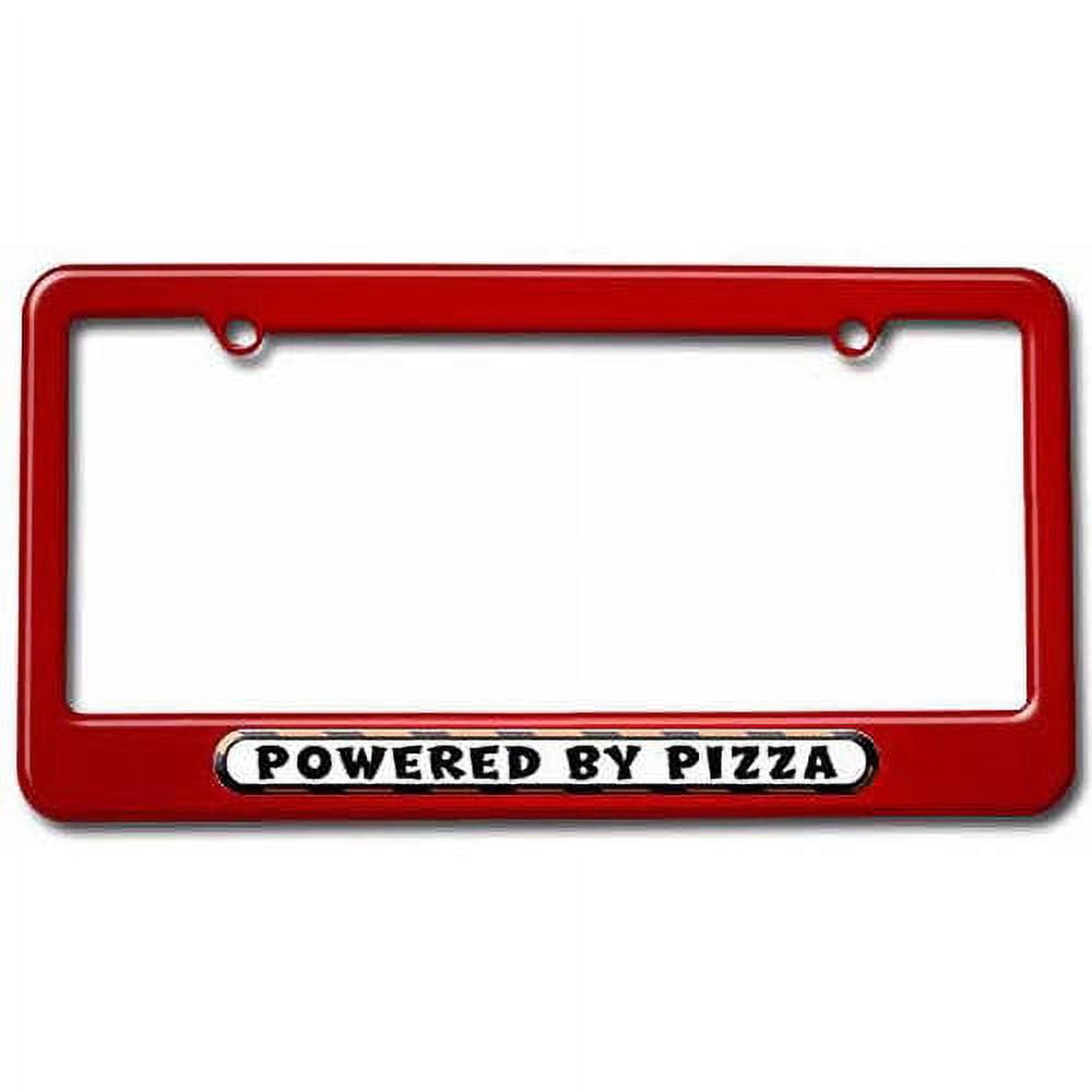 Powered By Pizza License Plate Tag Frame, Multiple Colors - Walmart.com