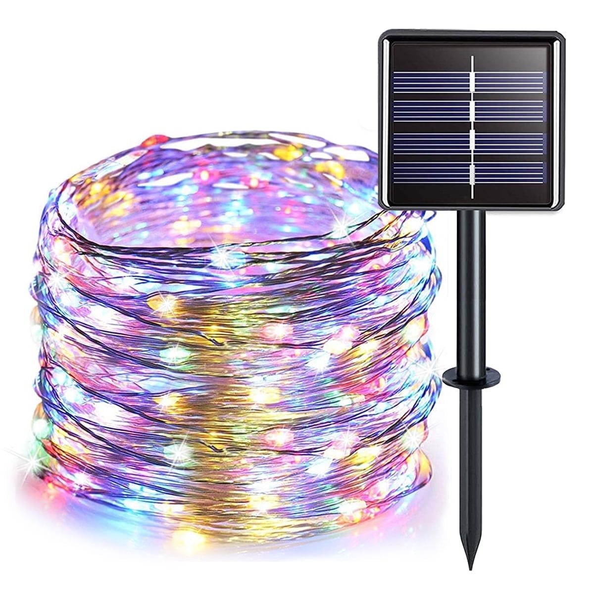 QiShi Powered Copper Wire Led String Lights, 33FT 100 LEDs Waterproof 8 ...