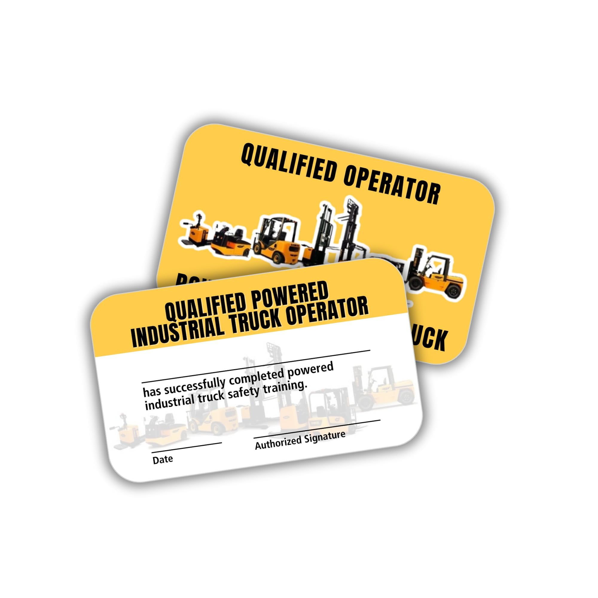 Powered Industrial Truck Operator Certification Cards 5pk 2x3.5 Plastic ...
