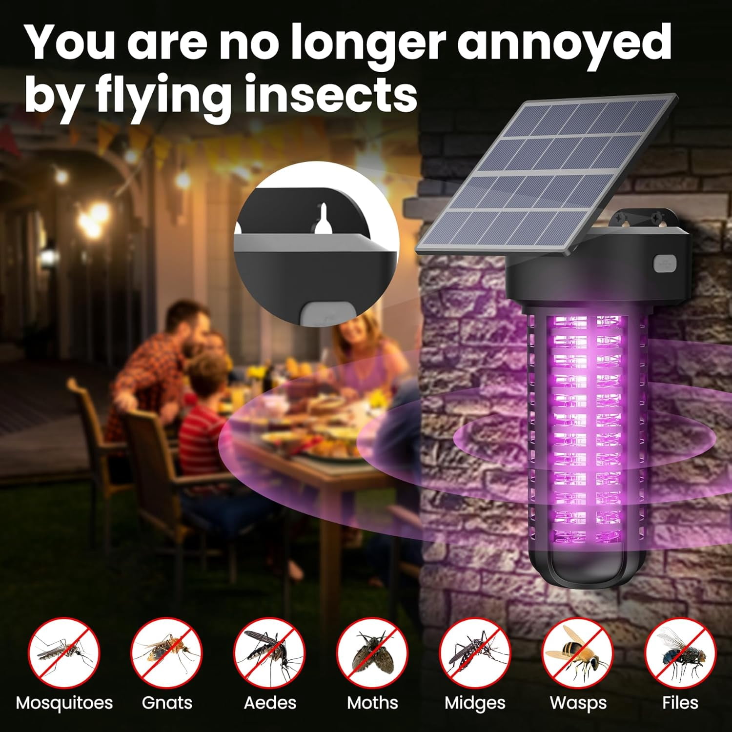 Powered Mosquito Zapper, Rechargeable Outdoor Insect Killer Lamp with ...