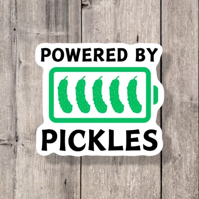 Powered By Pickles Vinyl Sticker Laptop Sticker Water Bottle Sticker ...