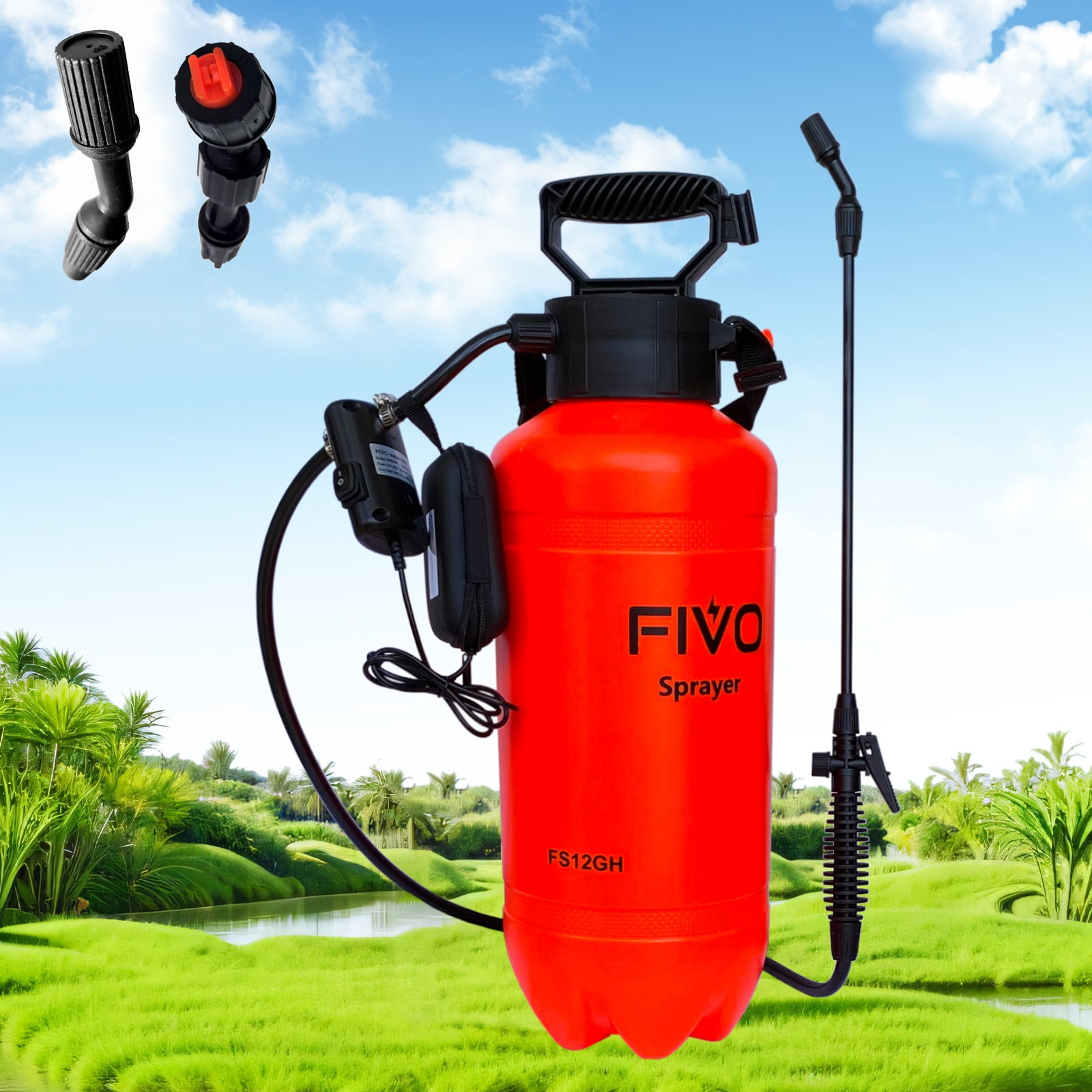 FIVO Powered Sprayer with Lithium Ion Power Bank, Manual Pump ...