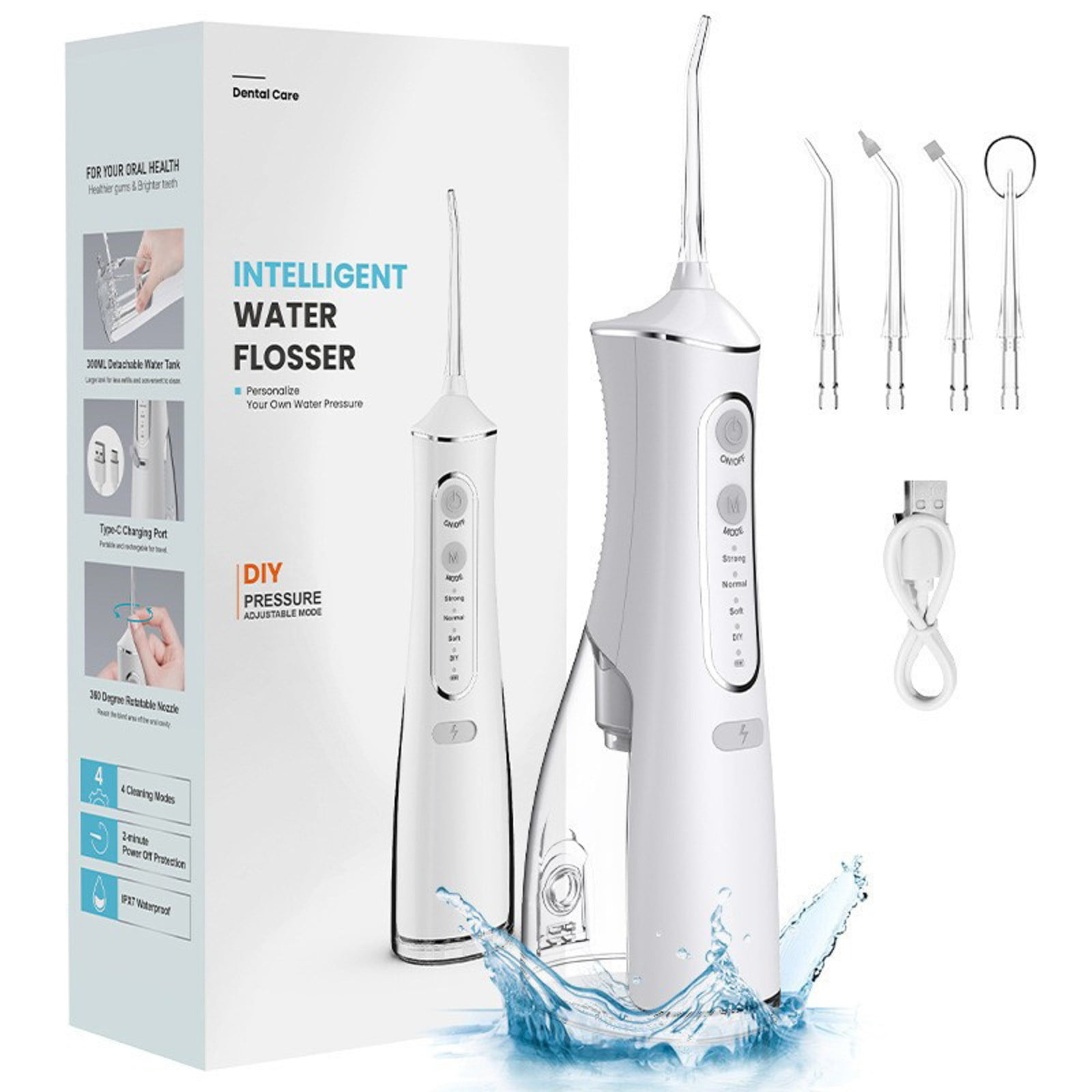 Powered Toothbrush with Cordless Water Flosser 4 Modes 300ml Tank ...