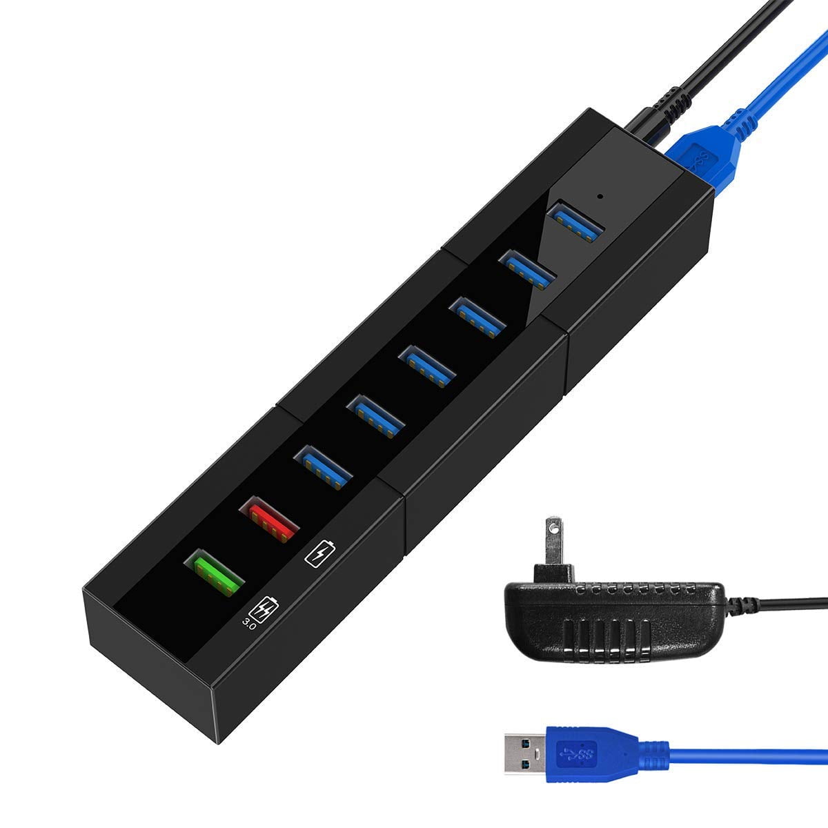 Powered USB 3.0 Hub 8-Port Hub with 6 USB 3.0 Port 2 Charging Port 3 ...