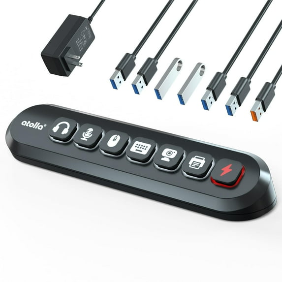 Powered USB Hub, atolla 7-Port USB 3.0 hub (6 Superspeed Transfer ...