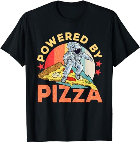 Powered by Pizza Fun Food Apparel Pepperoni toppings T-Shirt - Walmart.com