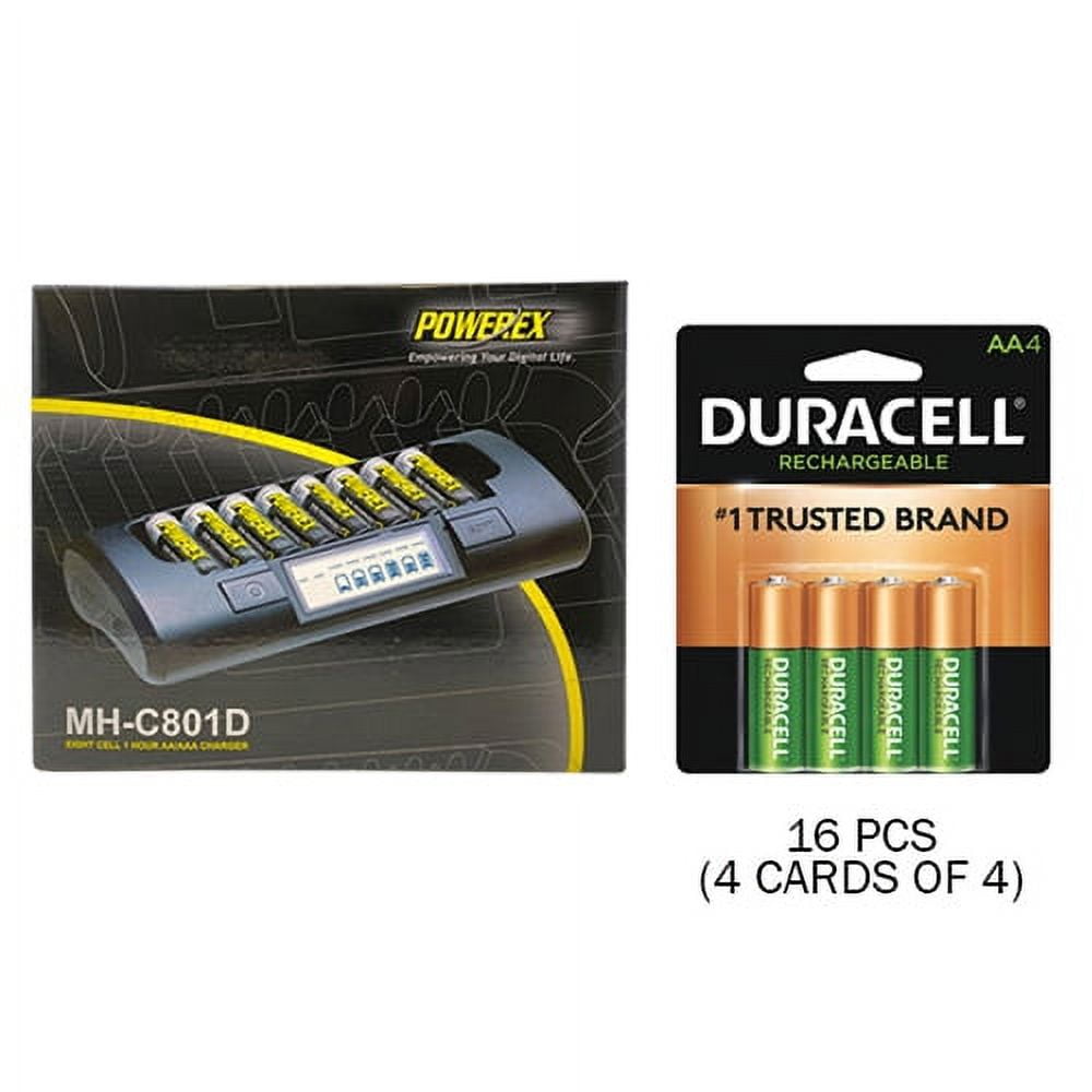Powerex MH-C801D 8-Cell Charger & 16 AA Duracell Rechargeable (DX1500 ...