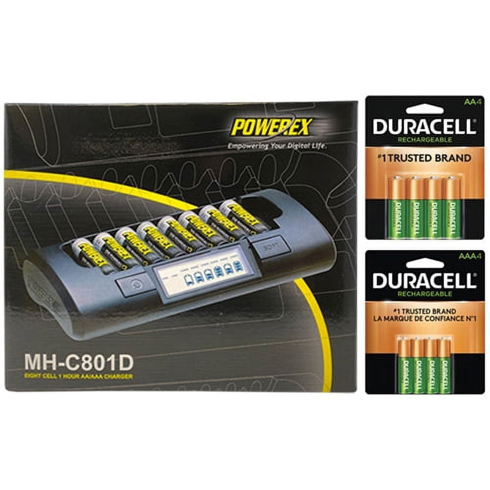 Powerex MH-C801D 8-Cell Charger & 8 AAA (900 mAh) + 8 AA (2500 mAh ...