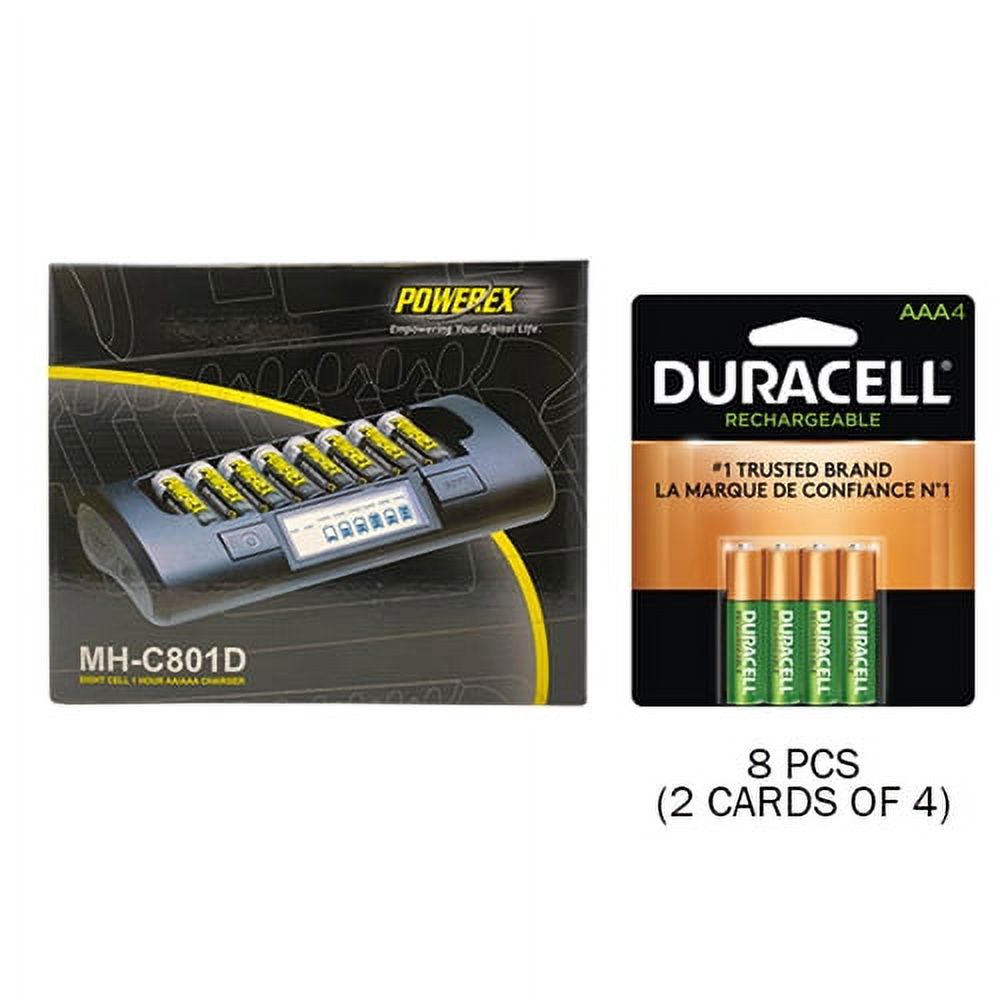 Powerex MH-C801D 8-Cell Charger & 8 AAA Duracell Rechargeable (DX2400 ...