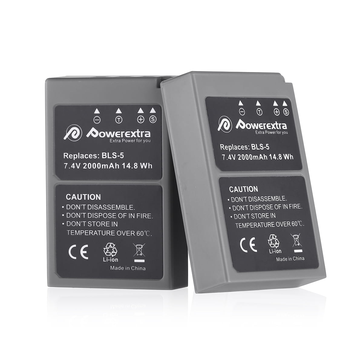 Powerextra 2-Pack Battery Replacement for Olympus BLS-50 PS-BLS50 BLS-5 ...
