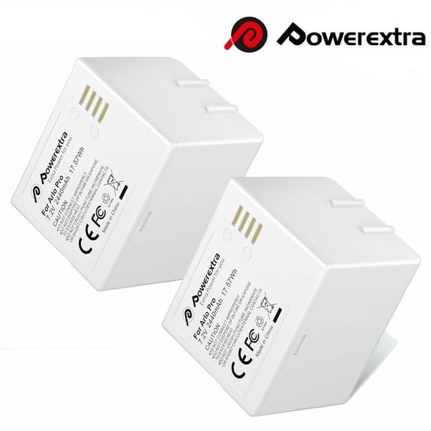 Powerextra 2 Packs 2440mAh 7.2V Rechargeable Li-ion Battery for ARLO ...
