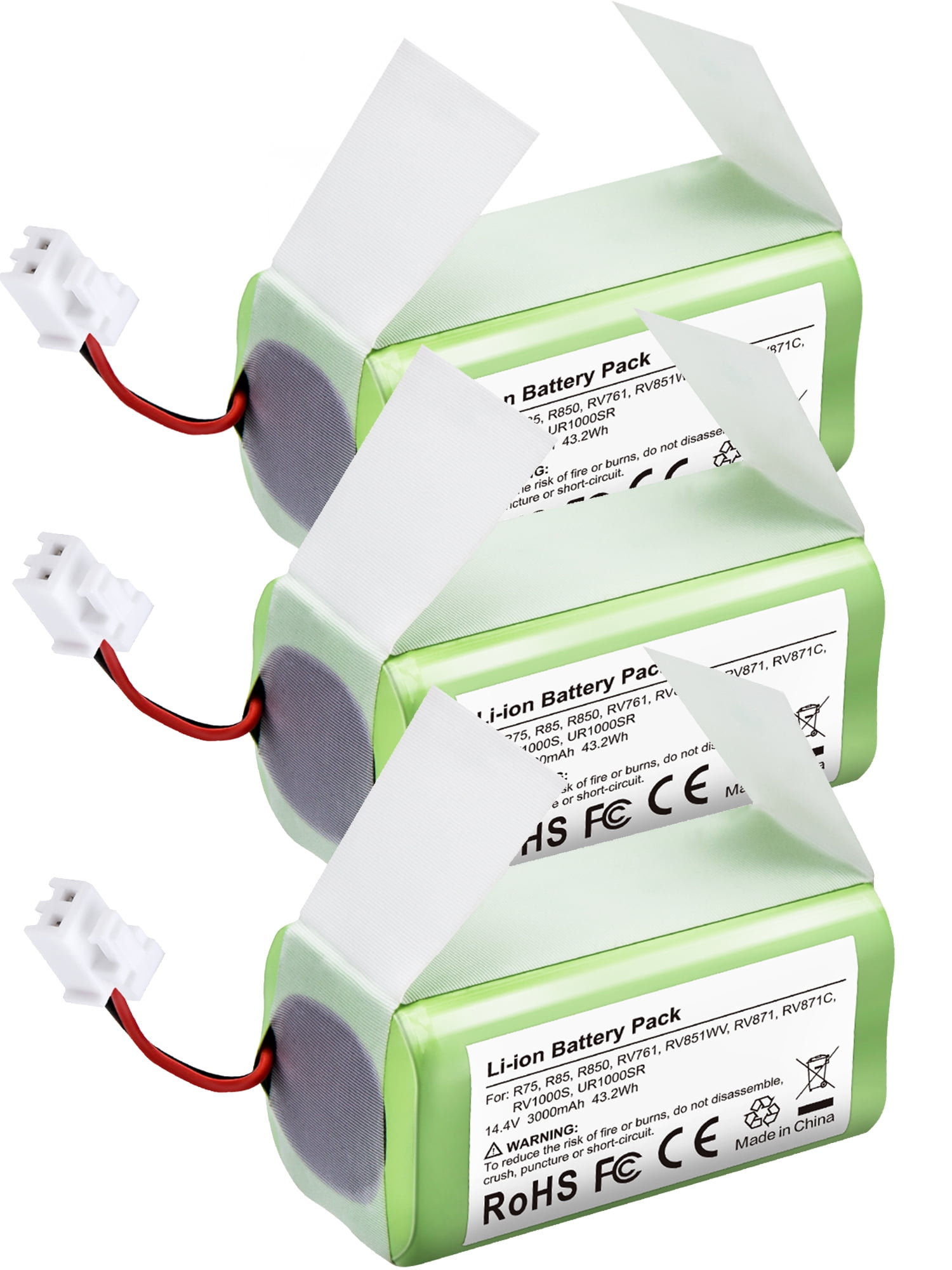 Powerextra 3-Pack 14.4V Battery Pack for Shark Ion Robot R75 RV761 ...