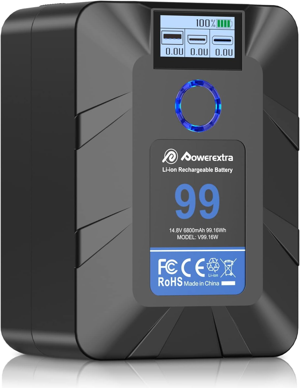 Powerextra 99WH Tiny V-Mount/V-Lock Battery with Type-C, D-tap, USB A ...