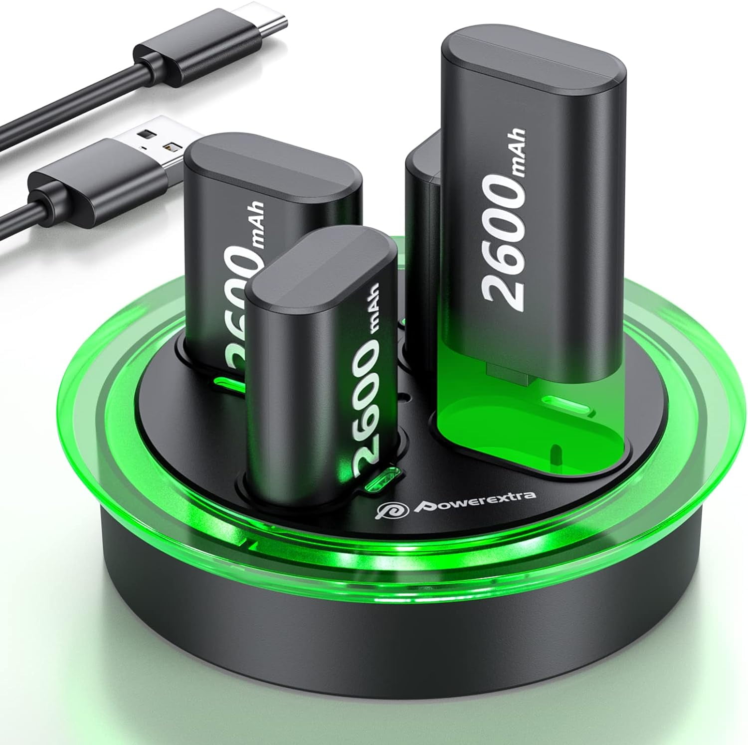 Powerextra Fast Charger Station for Xbox Controller Battery Pack, 4× ...