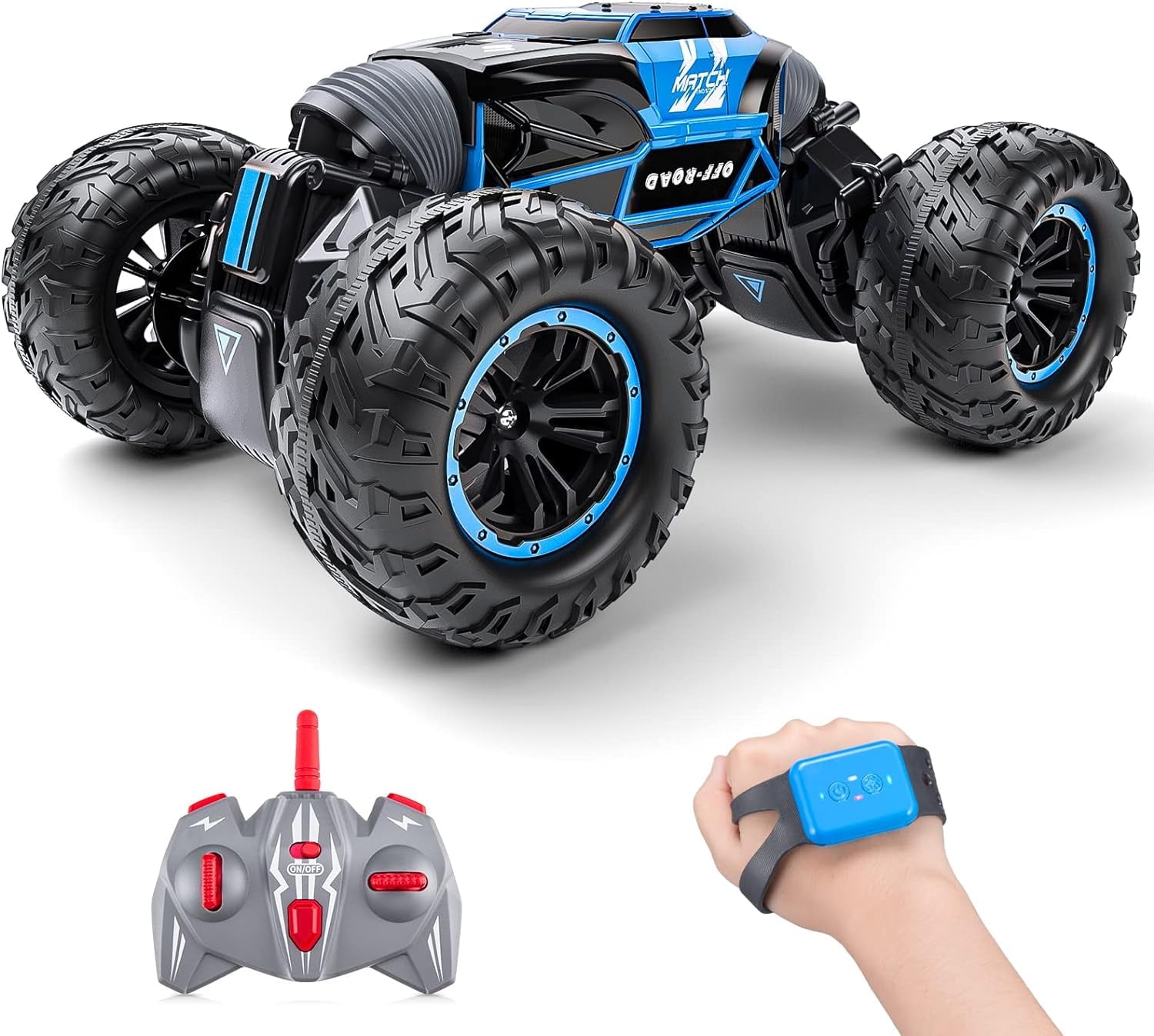 Powerextra Gesture Rc Car, 4WD 2.4GHz Remote Control Car, Double Side Transform Off Road Rc ...