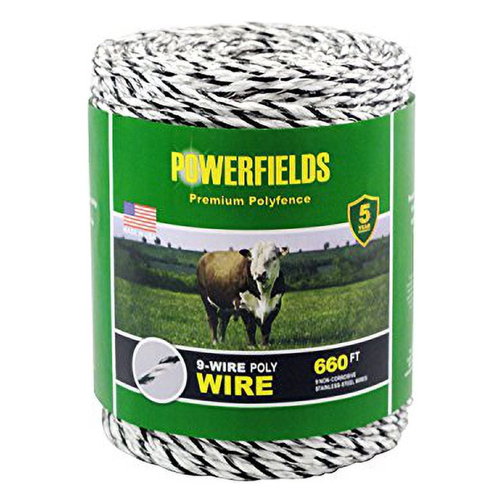 Powerfields EW936-660 9 Wire Polywire, 660-Feet, White/Black - Walmart.com