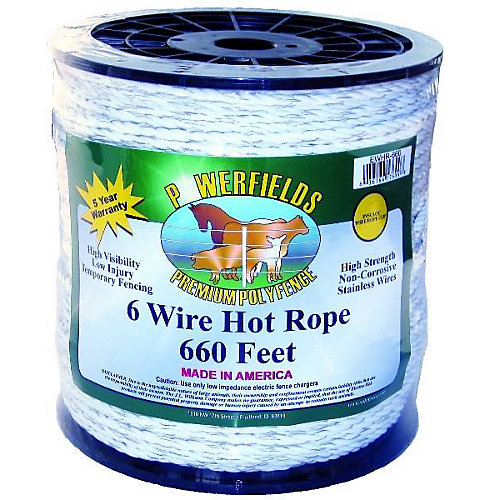 Powerfields Hot Rope 1/4in x 660ft White - Walmart.com